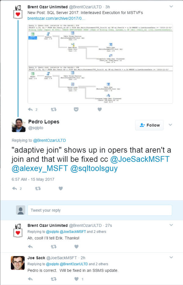 SQL Server 2017: Interleaved Execution for MSTVFs - Brent Ozar Unlimited®