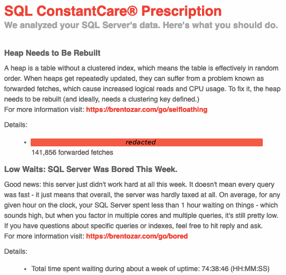SQL ConstantCare® - Brent Ozar Unlimited®