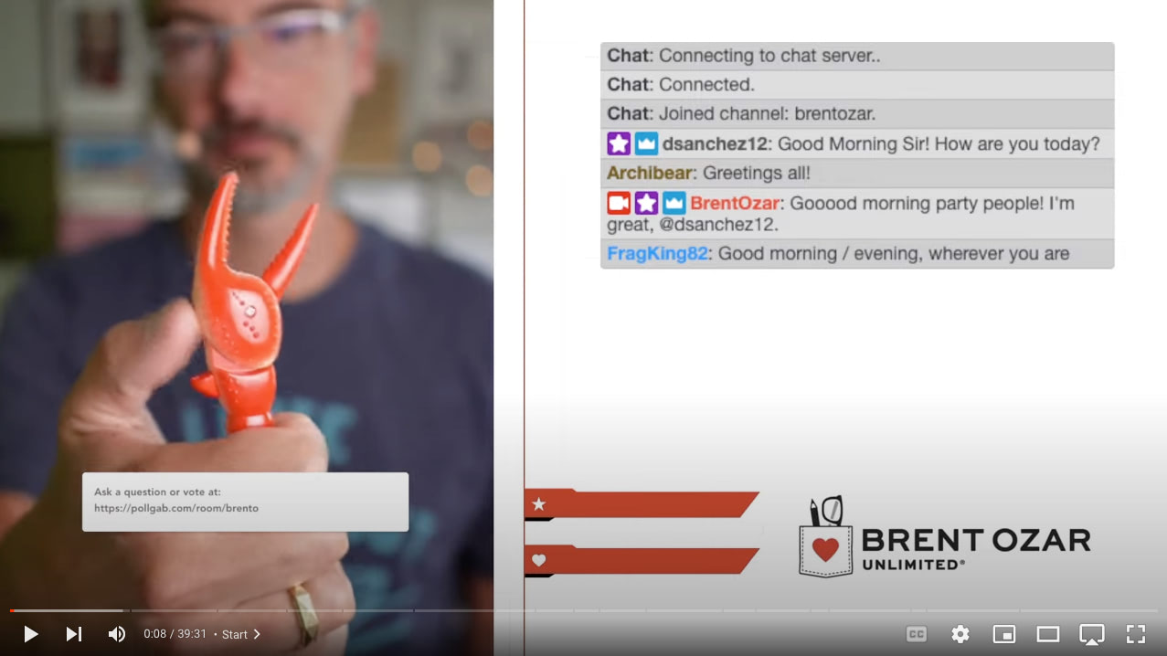 [Video] Office Hours: SO MANY Good Questions - Brent Ozar Unlimited®