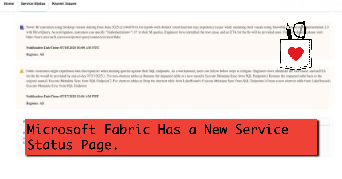 Microsoft Fabric Has a New Service Status Page. - Brent Ozar Unlimited®